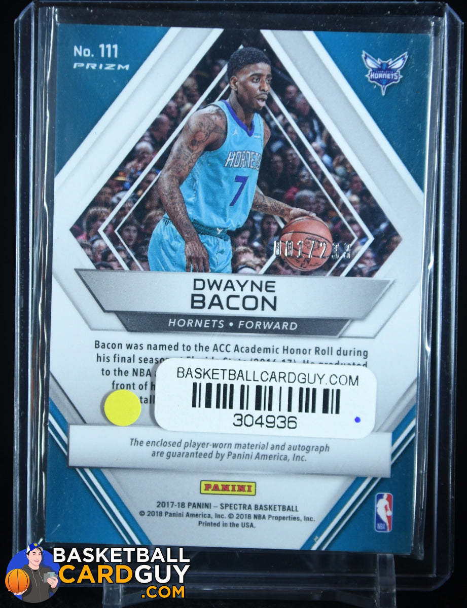 Dwayne Bacon 2017-18 Panini Spectra #111 JSY AU #1 #/299 RC ...