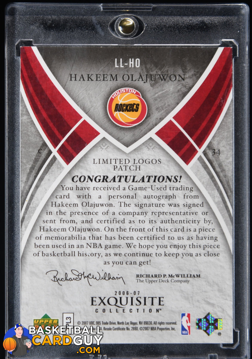 Hakeem Olajuwon 2006-07 Exquisite Collection Limited Logos #LLHO #/50 ...