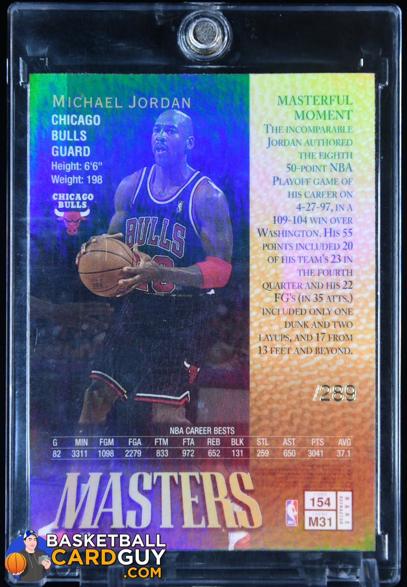 Michael Jordan 1997-98 FInest Gold Refractor w/ Coating #154 #NNO/289 ...