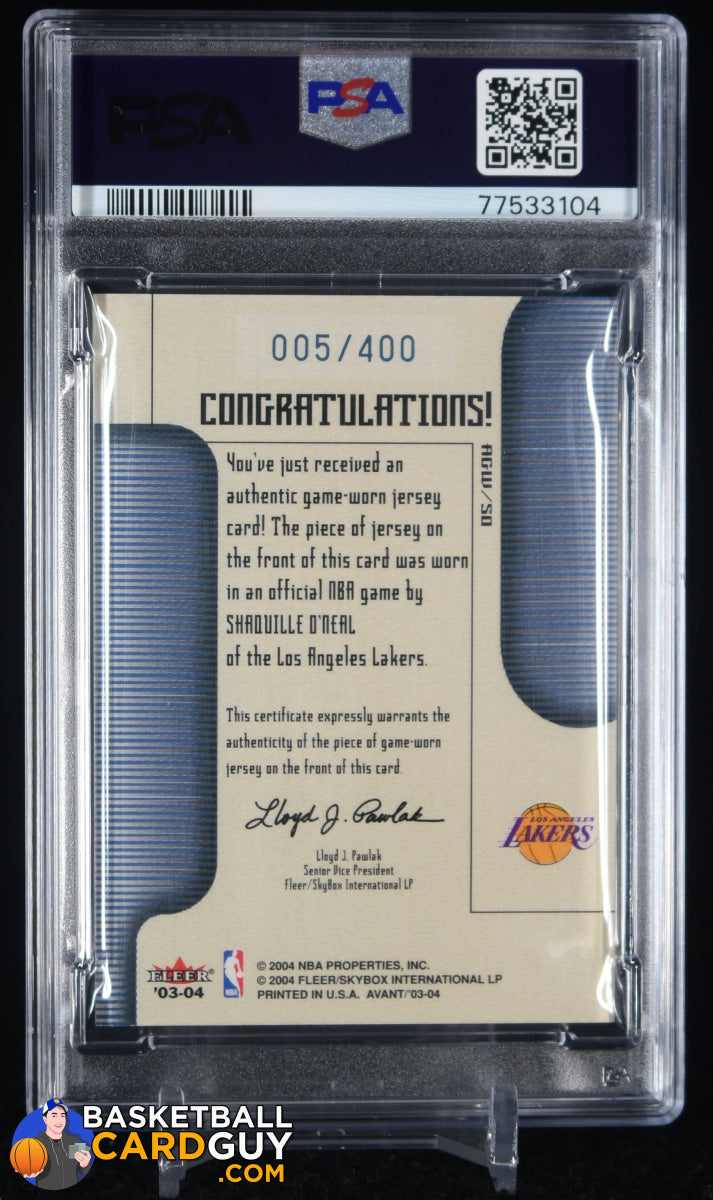 Shaquille O'Neal 2003-04 Fleer Avant Materials Blue #SO PSA 8 ...