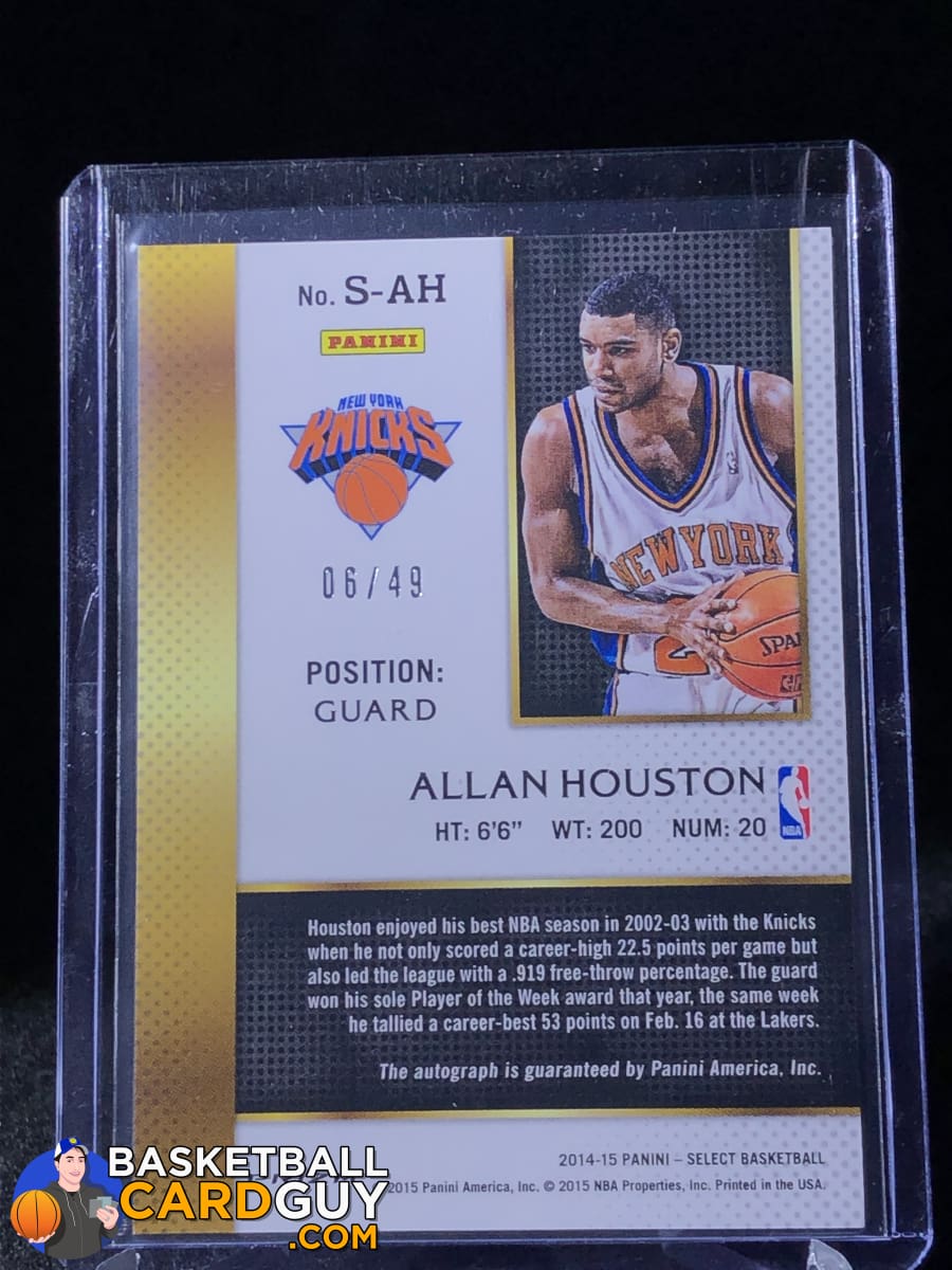 Allan Houston 2014-15 Select Signatures Copper Auto #/49 – Basketball ...