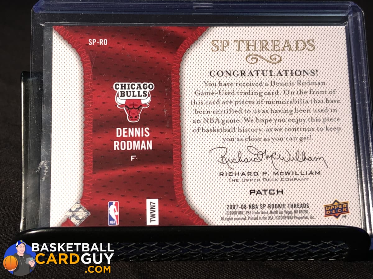 Dennis Rodman 2007-08 SP Rookie Threads SP Threads Patch – Basketball ...