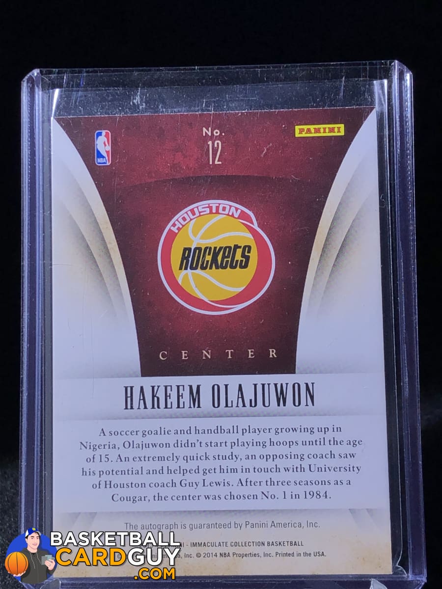Hakeem Olajuwon 2013-14 Immaculate Collection HOF Heroes Signatures ...