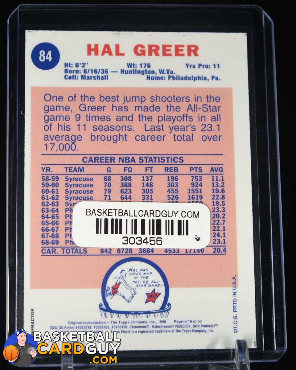 Hal Greer 1996-97 Stadium Club Finest Reprints Refractors – Basketball ...