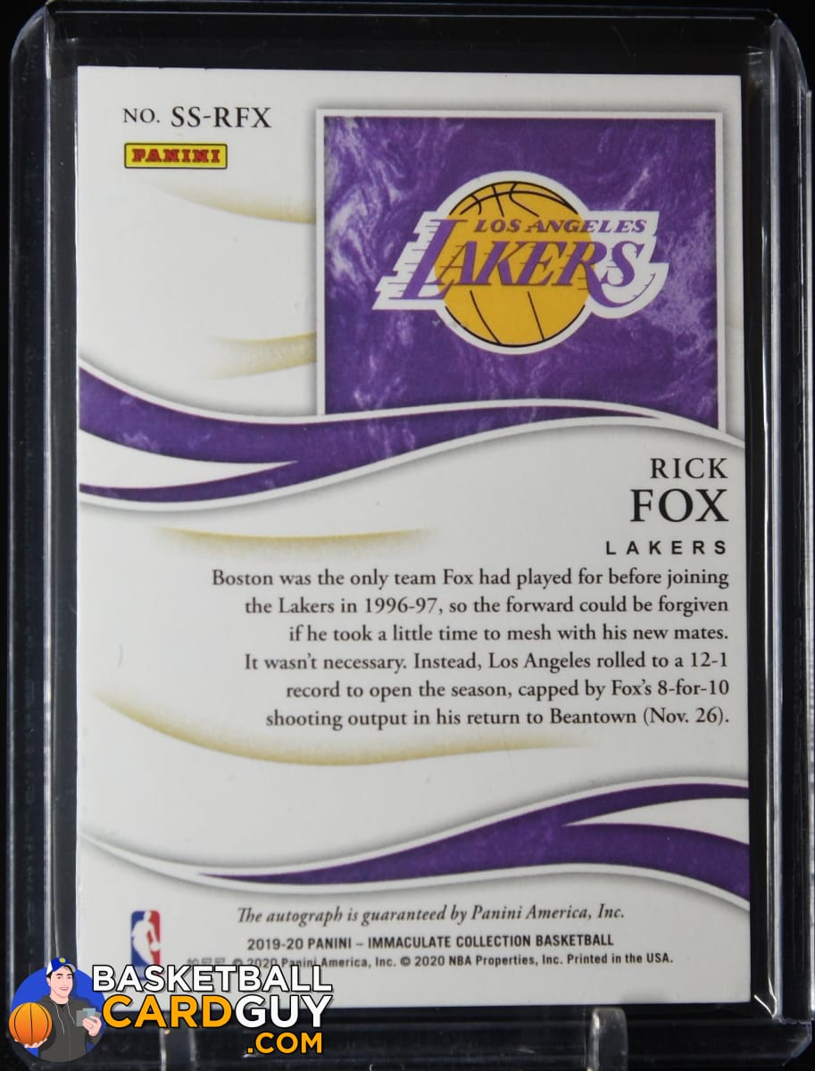 Rick Fox 2019-20 Panini Immaculate Shadowbox Signature AUTO #34/99 ...