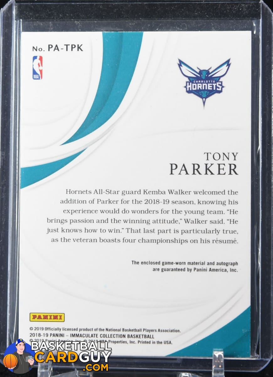 Tony Parker 2018-19 Immaculate Collection Patch Autographs Red #/25 ...
